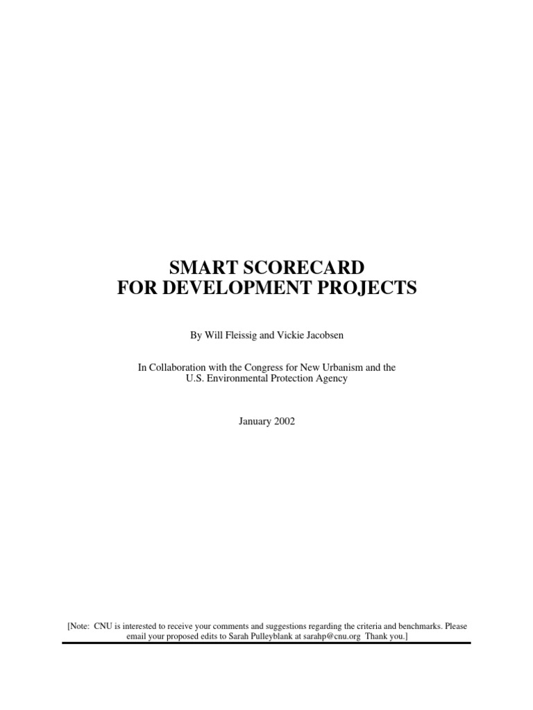 Smart Scorecard for Development Projects | PDF | Urban Sprawl | Mixed ...