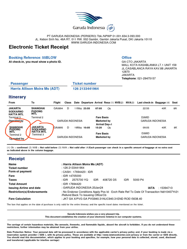 Your Electronic Ticket Receipt | PDF