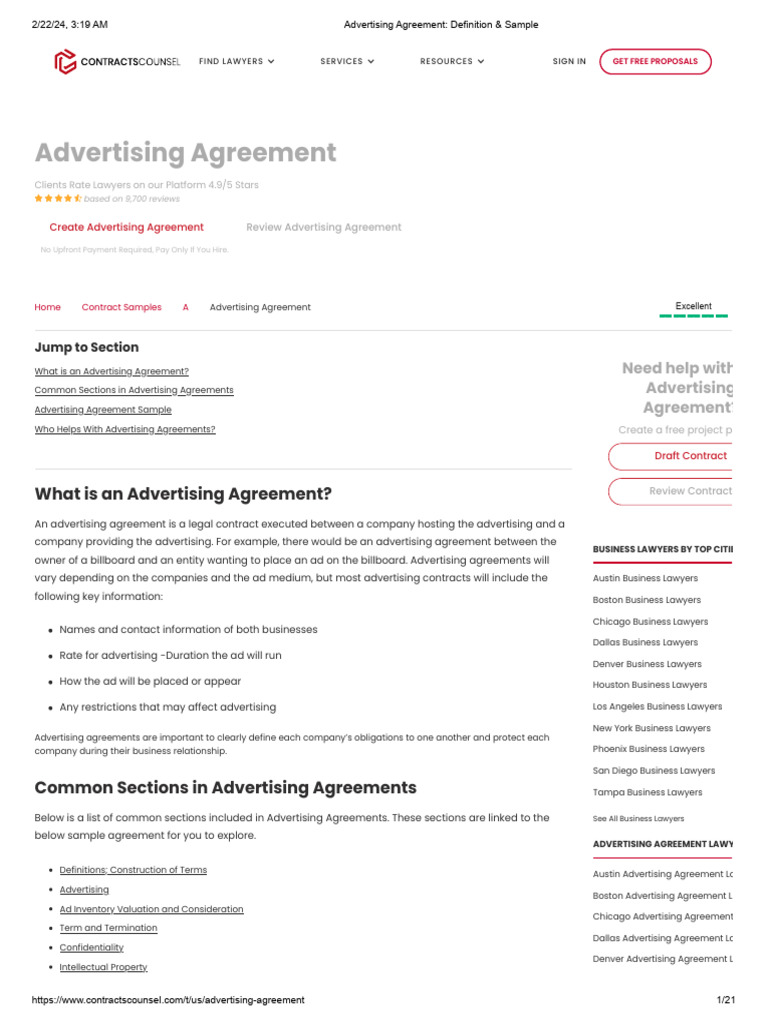 Advertising Contracts Guide | PDF | Bankruptcy | Taxes