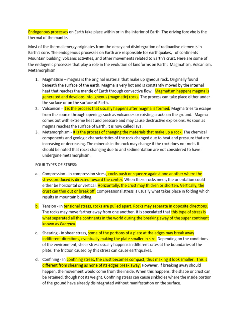 Earth Science Pdf Plate Tectonics Igneous Rock