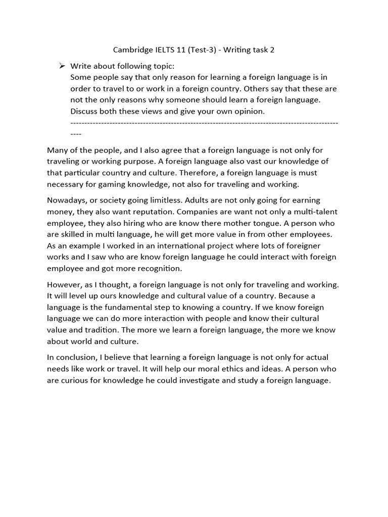 Writing Task 2 | PDF | Foreign Language | Essays