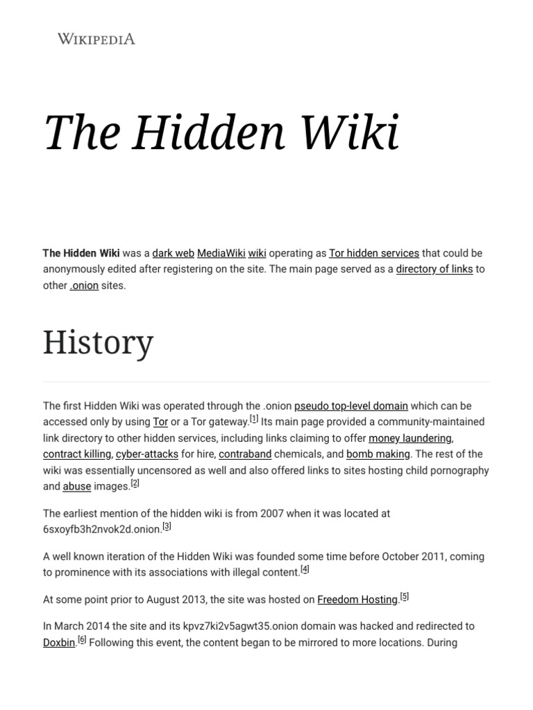 Overview of The Hidden Wiki | PDF | Computers | Home & Garden