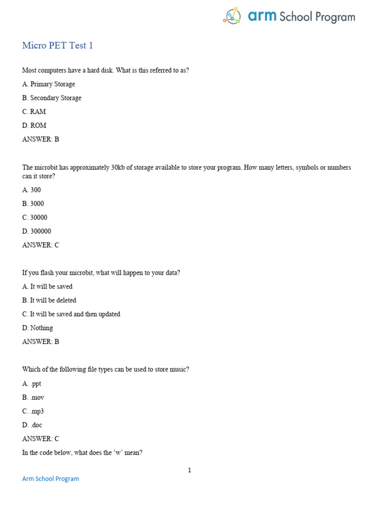 Micro PET Test 1 | PDF