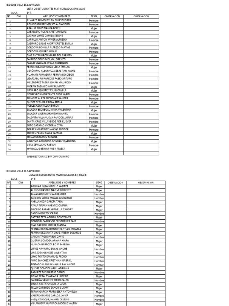 Primero Agosto Listas-1 | PDF