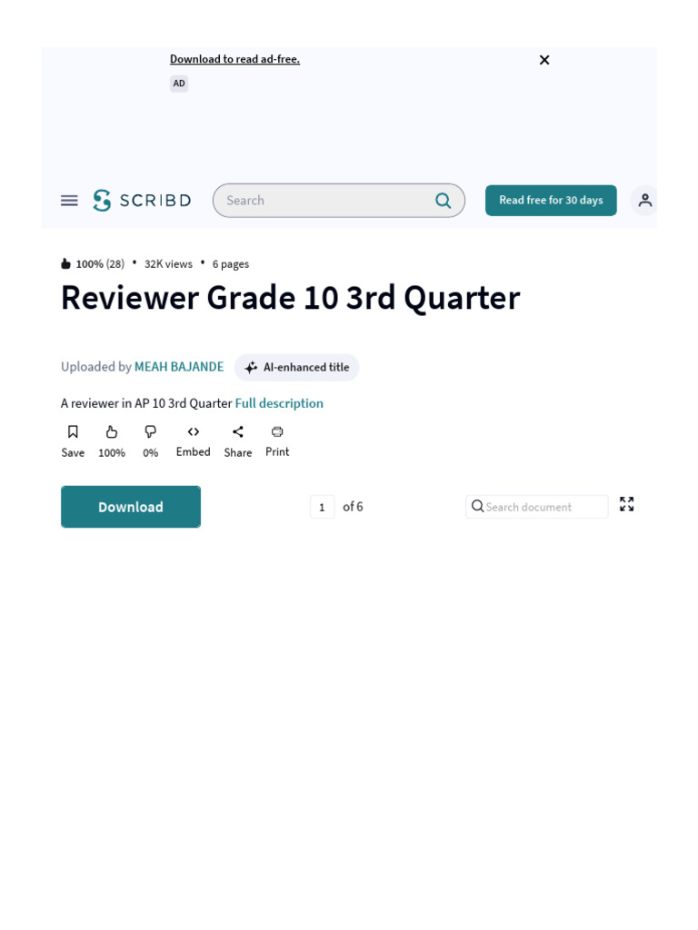 Reviewer Grade 10 3rd Quarter - PDF | PDF