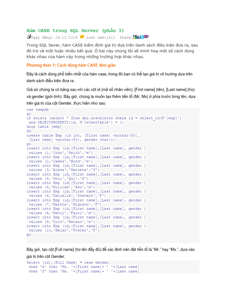 Tips SQL - Tap 2 | PDF