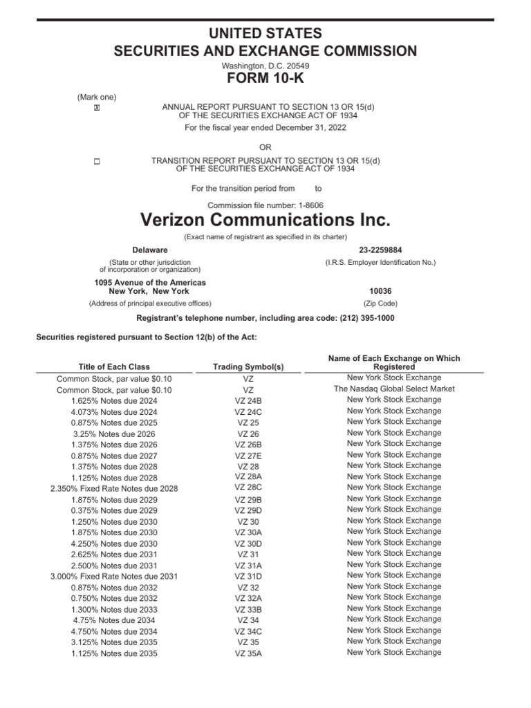 Verizon - 2022-Annual-Report-on-Form-10K | PDF | 4 G | Computer Network