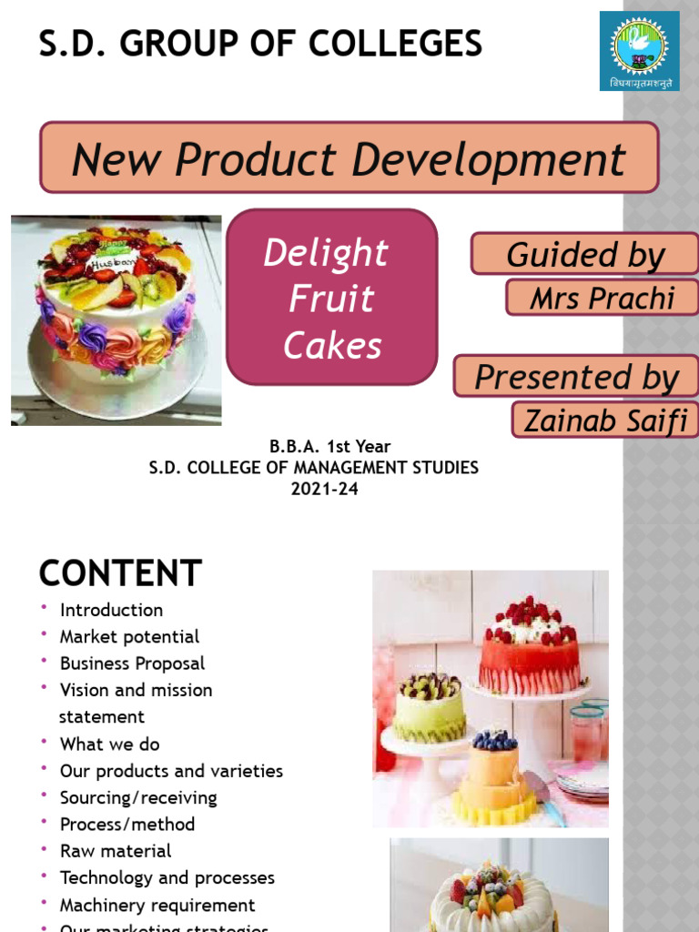 Delight Fruit Cakes Business Plan | PDF