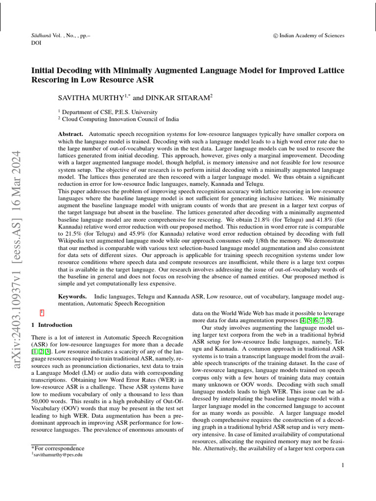 Initial Decoding With Minimally Augmented Language Model For Improved Lattice Rescoring in Low ...