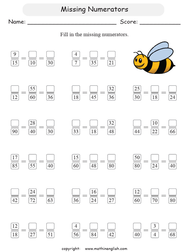 Equivalent Missing Numerators P4 | PDF