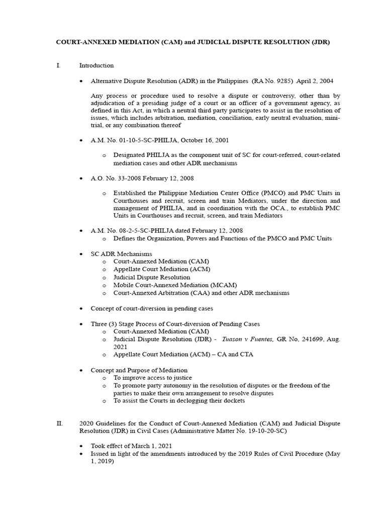 Cam JDR | PDF | Alternative Dispute Resolution | Mediation