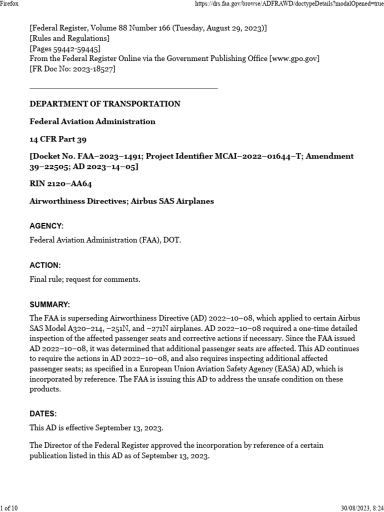 2023-14-05 | PDF | Federal Aviation Administration | Federal Register