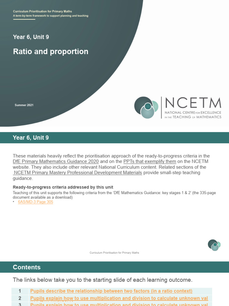 Year 6-Ratio & Proportion | PDF | Career & Growth