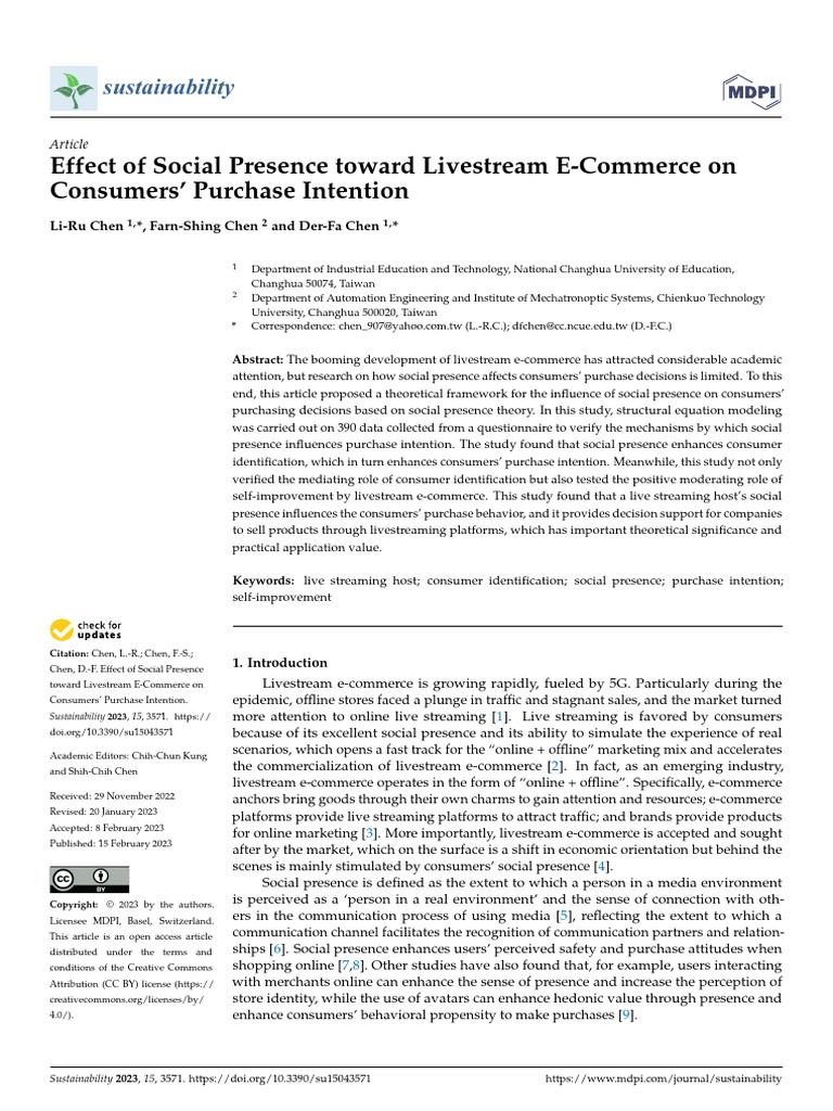 LivestreamEffect of Social Presence Toward Livestream E-Comm-1 | PDF ...