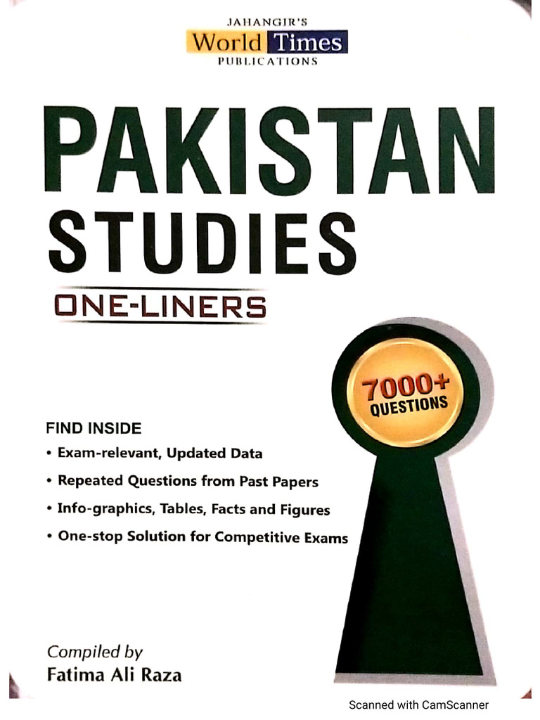 Pak Affairs - One Liners JWT 1 | PDF