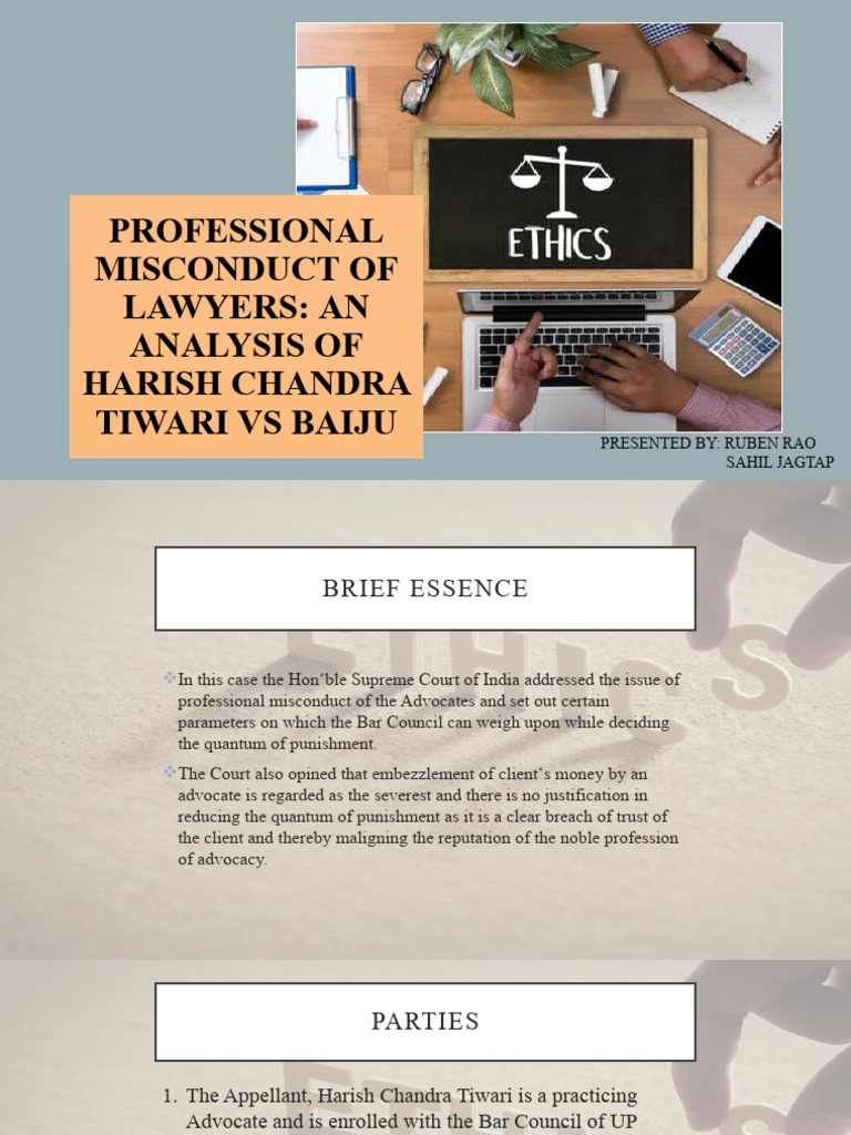 Professional Ethics Case Analysis | PDF | Advocate | Supreme Court Of India