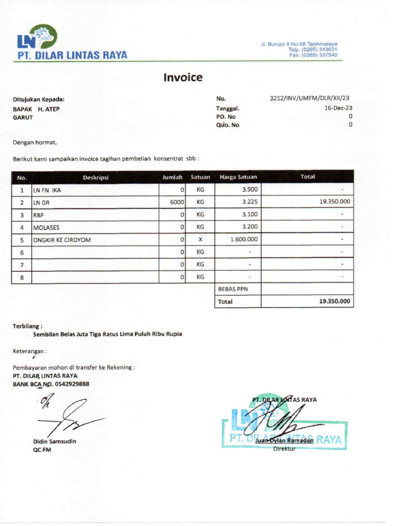 Contoh Invoice | PDF