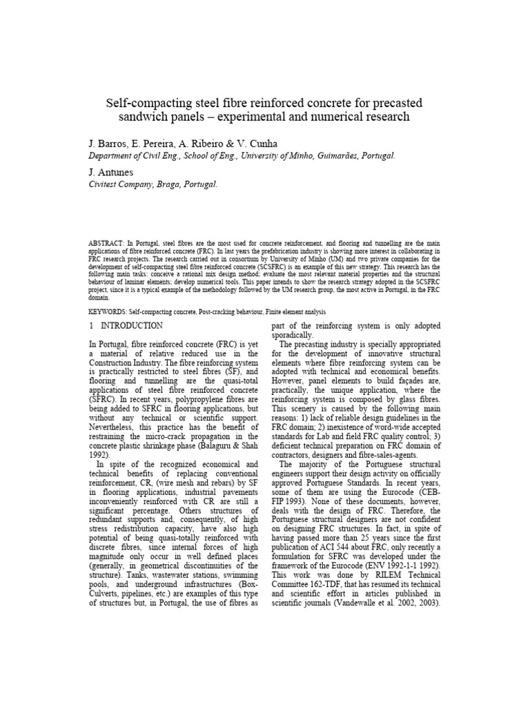 BeFib Workshop BarrosEtAl 2004 | PDF | Fracture | Strength Of Materials