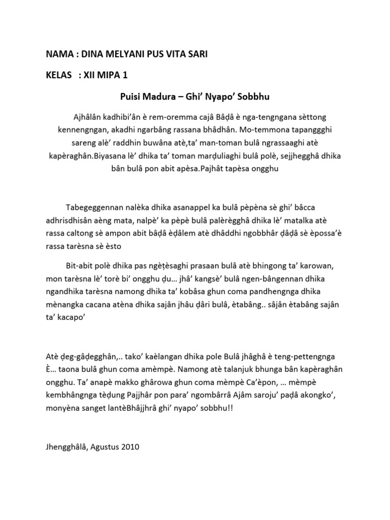 Uprak BHS Madura | PDF