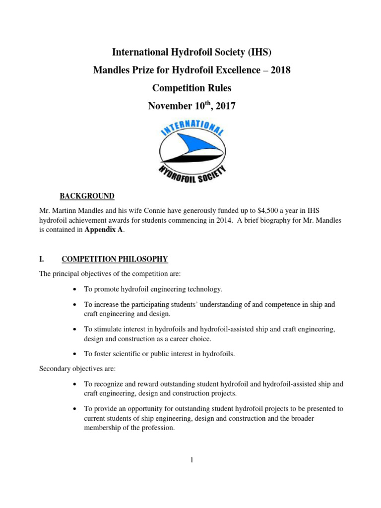 2018 Mandles Prize Rules - Final | PDF | Abstract (Summary) | Design