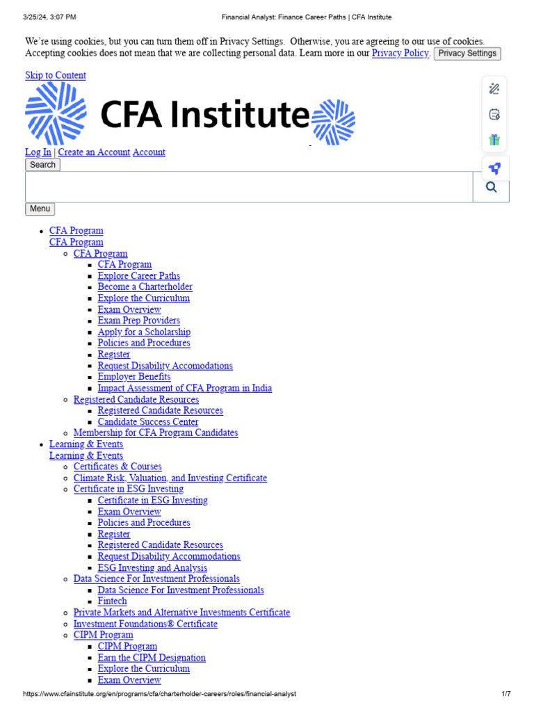 Financial Analyst_ Finance Career Paths _ CFA Institute | PDF