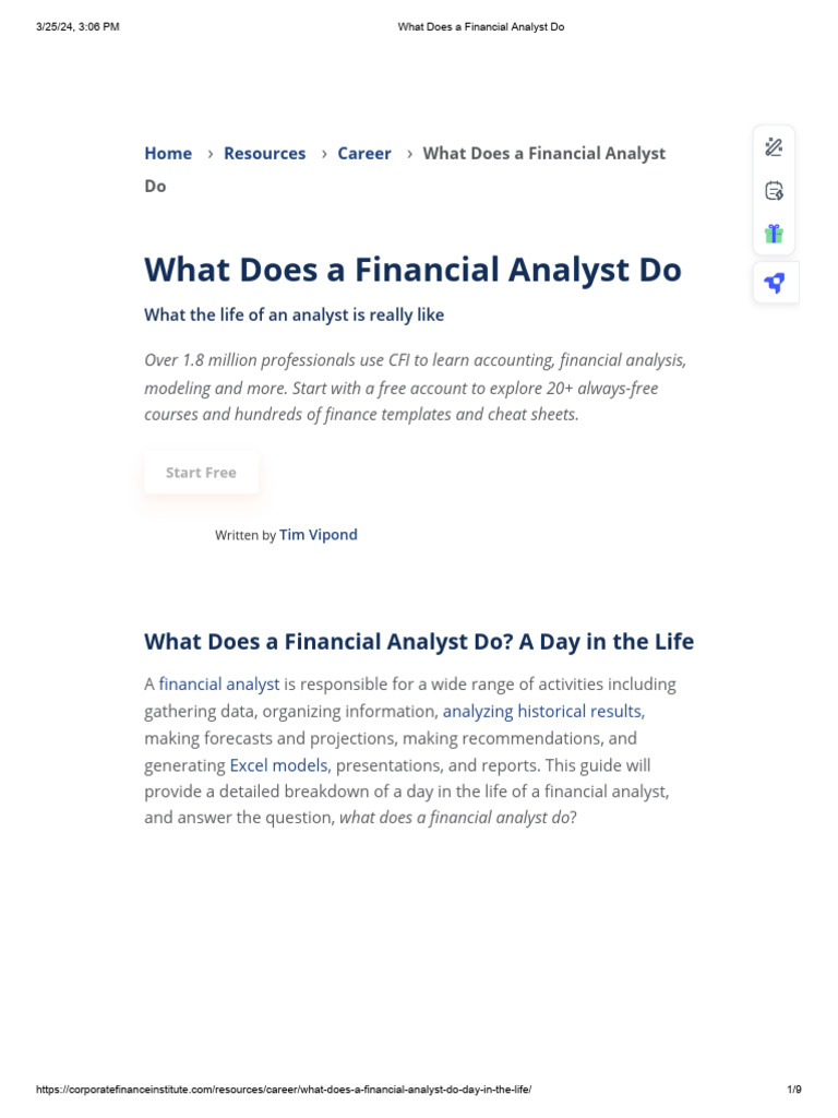 What Does A Financial Analyst Do | PDF | Financial Analyst | Economies