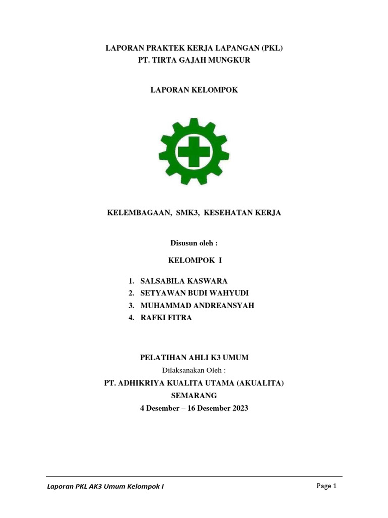 Laporan PKL Kelompok 1 | PDF