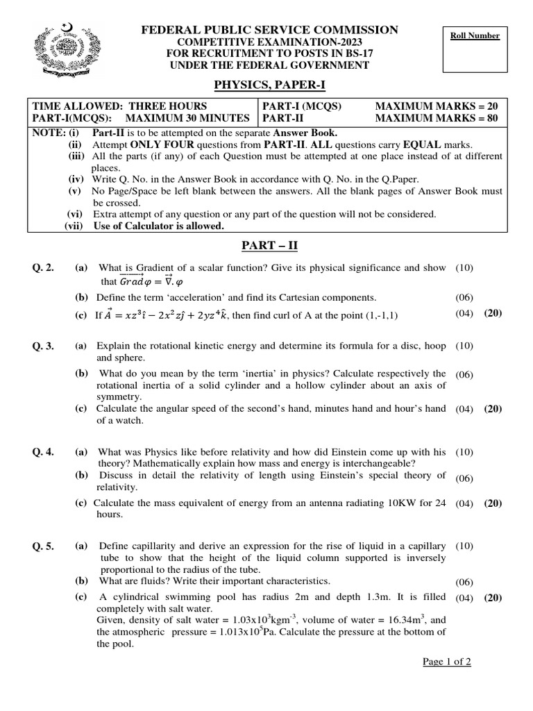 Physics Paper-past papers (1) | PDF | Electron | Waves