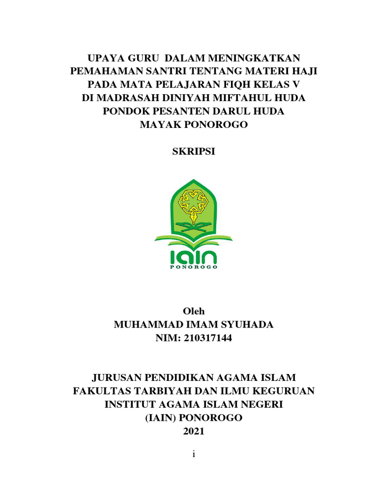 Skripsi Lengkap Muhammad Imam Syuhada-1 | PDF
