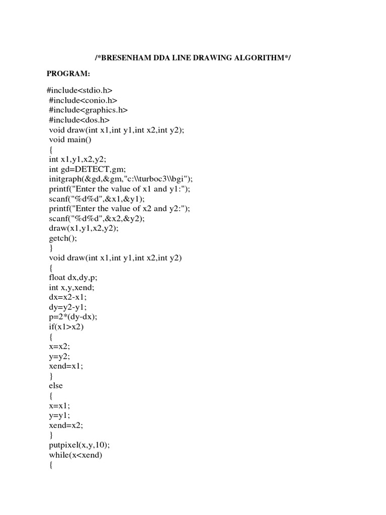 Graphics and Multimedia Lab Programs | PDF