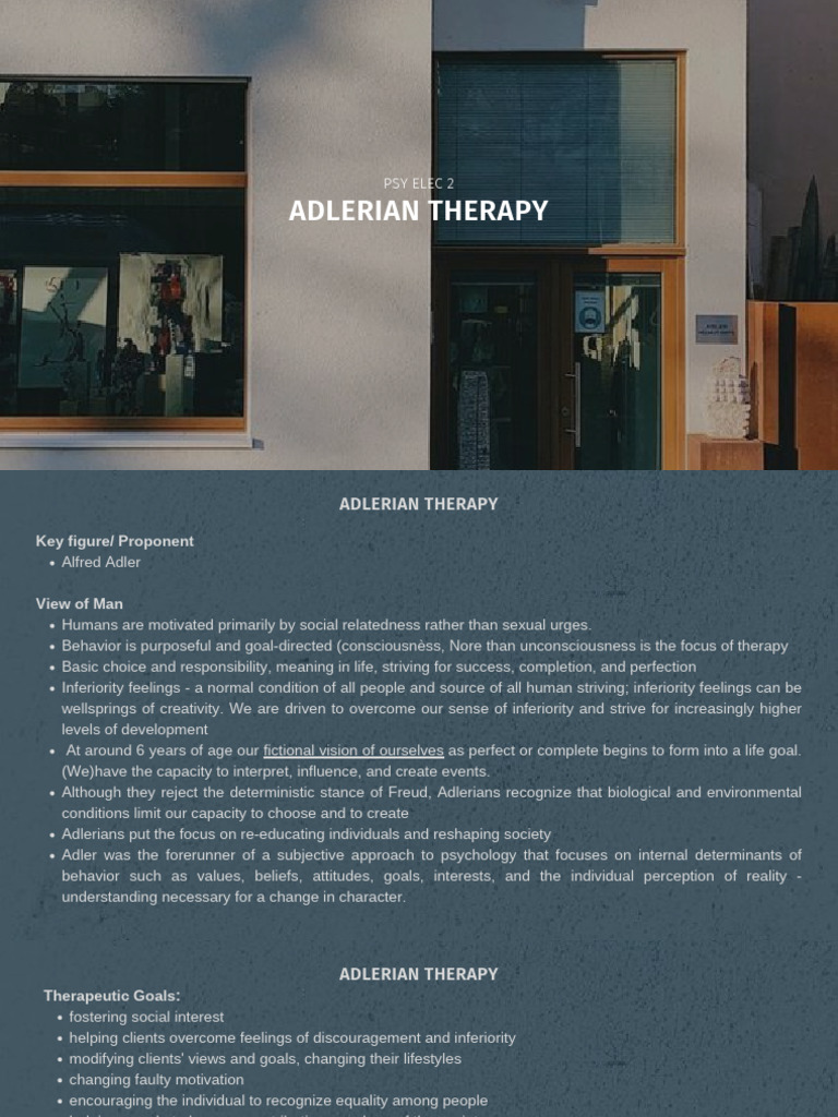 L3 Adlerian Therapy | PDF | Psychotherapy | Psychology