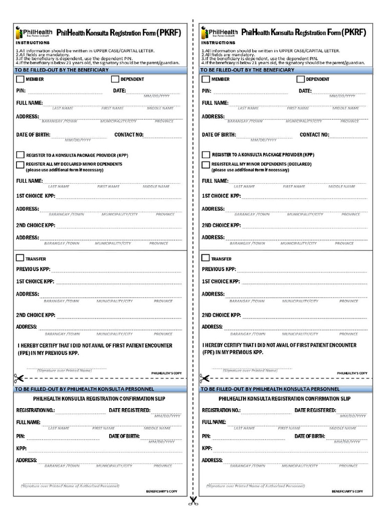 Philhealth Registration Form | PDF