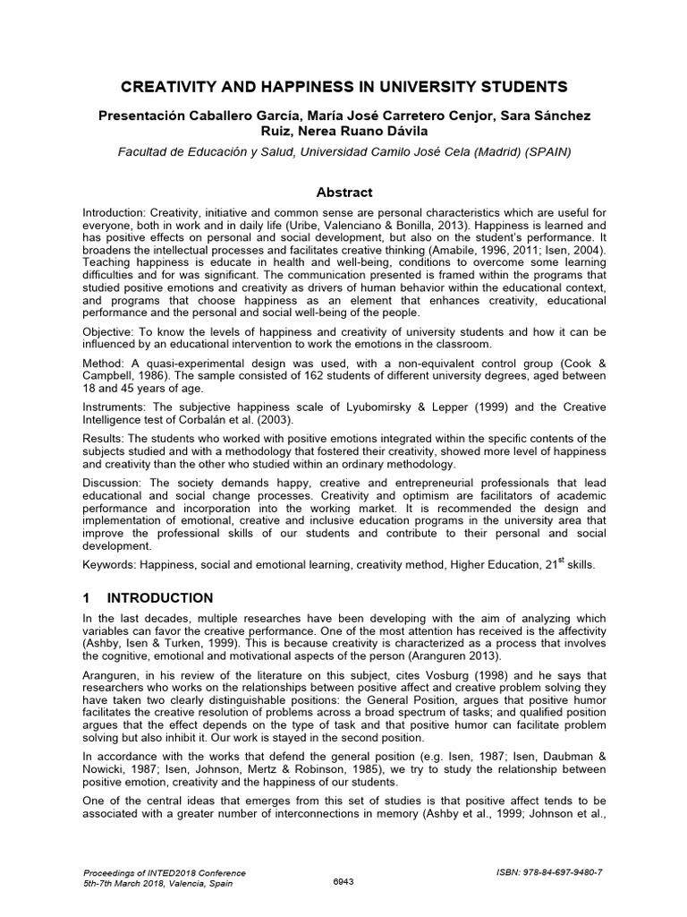 DOC-7_Creativity-and-happiness-in-university-students | PDF | Creativity | Statistics