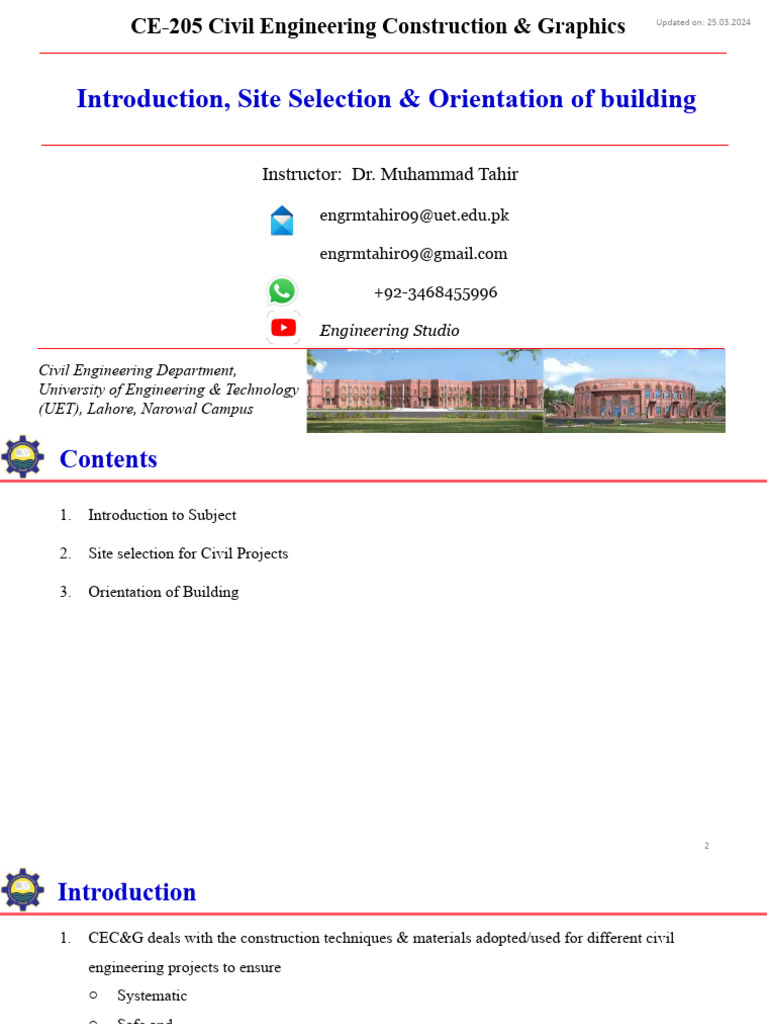 Site Selection and Building Orientation | PDF | Technology & Engineering