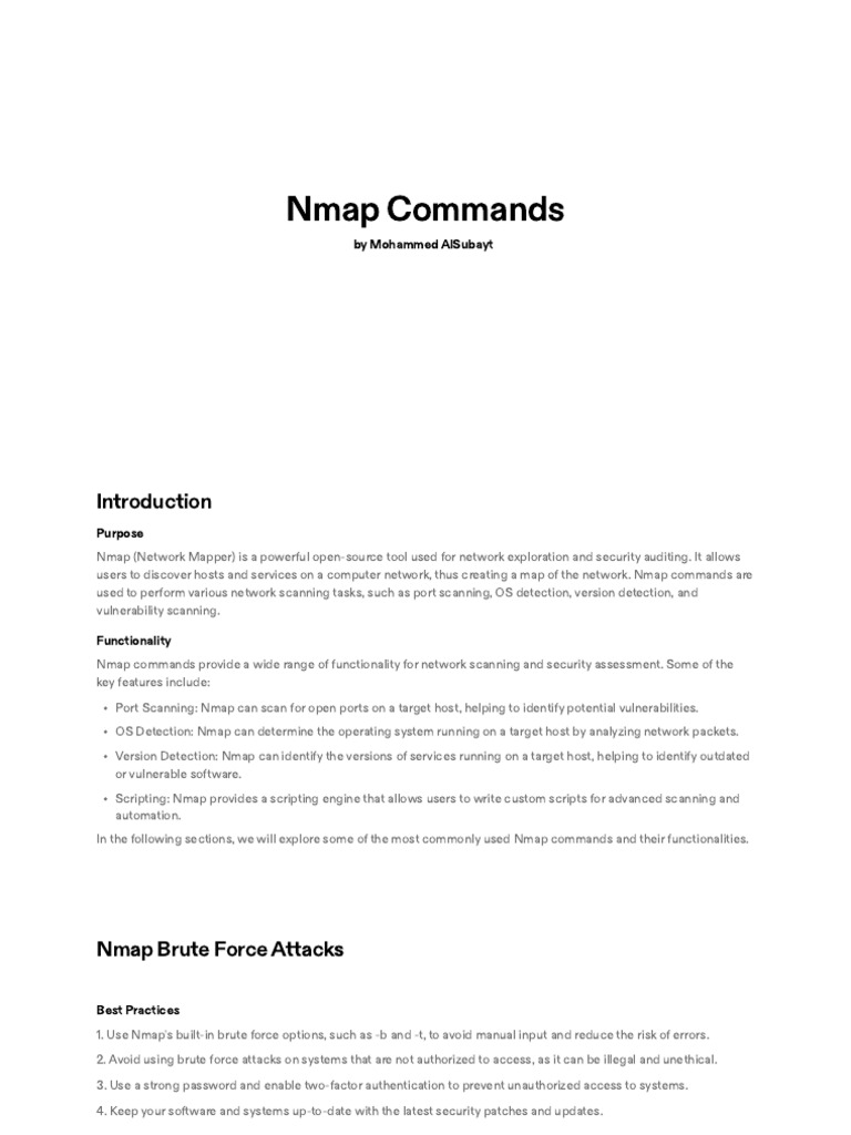 Nmap Commands 1 | PDF