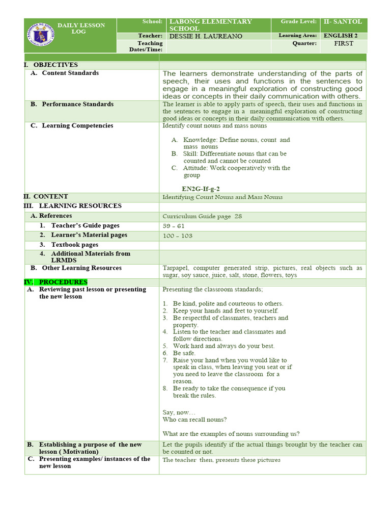 Grade 2 English Co 1 Version 1 Pdf Teachers Learning