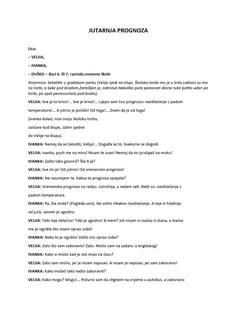 Jutarnja Prognoza | PDF