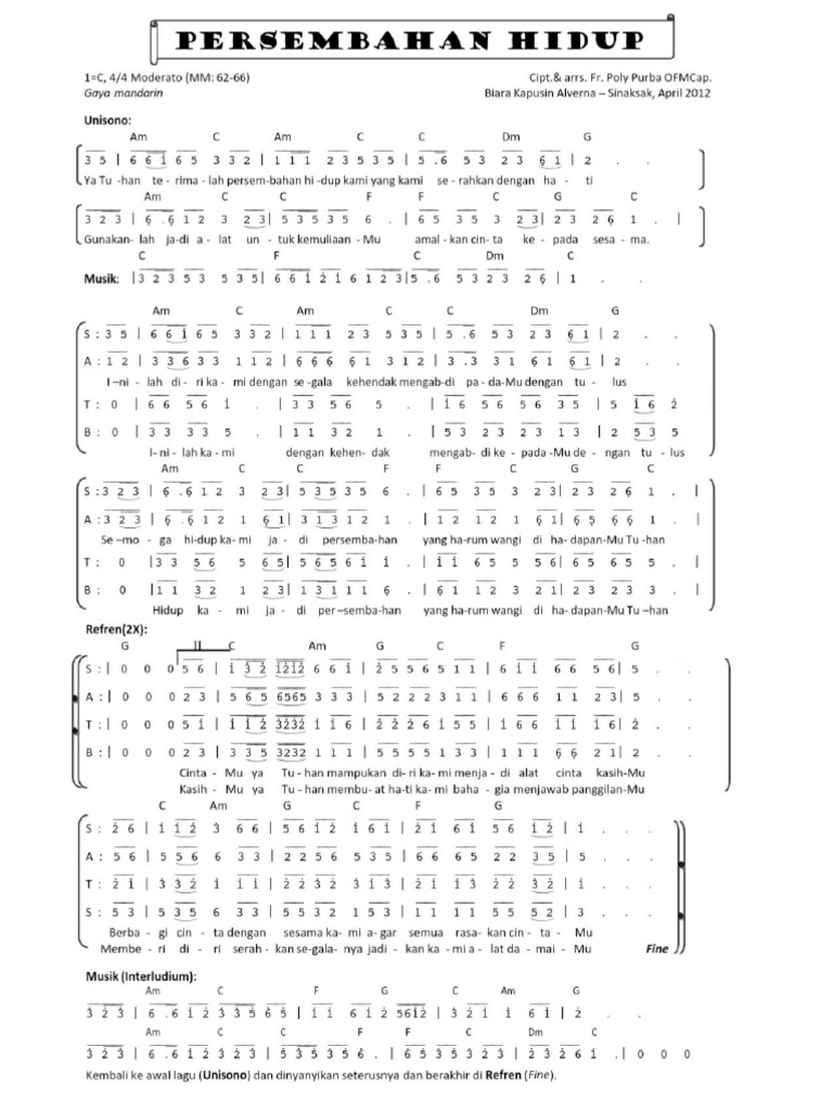 Lagu Persembahan - Persembahan Hidup | PDF