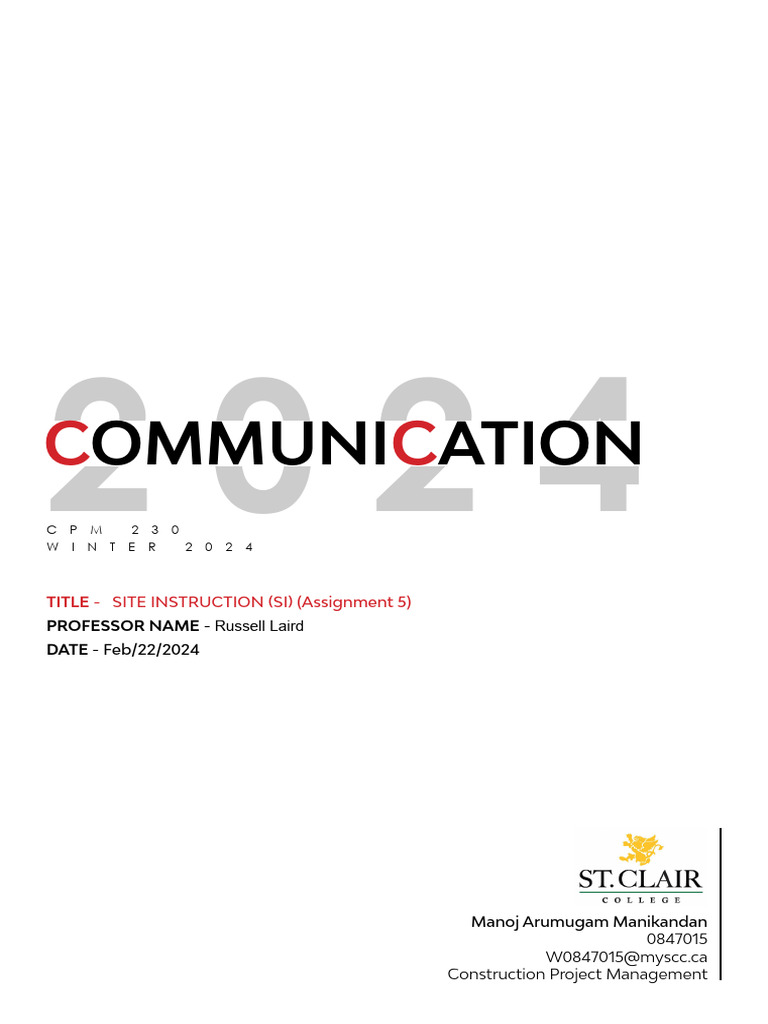 COMMUNICATION (Assignment 5) - CPM 230 | PDF | Engineering