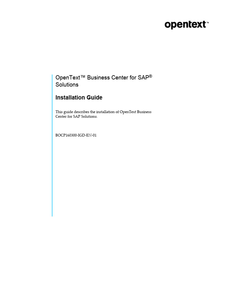 OpenText Business Center For SAP Solutions 16.3 - Installation Guide ...