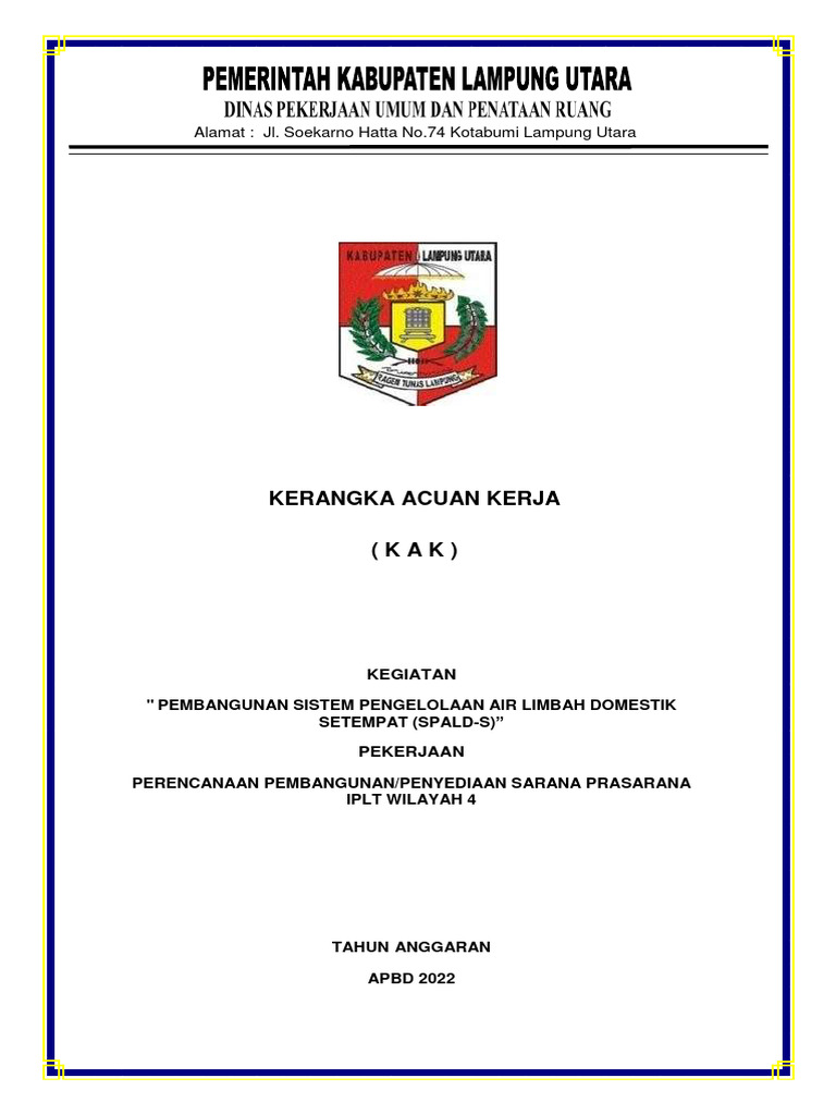 Rencana Pembangunan SPALD-S Lampung Utara | PDF | Sains & Matematika