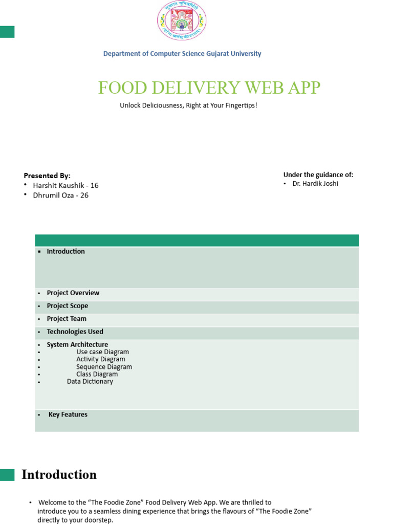 Food Delivery Web App | PDF