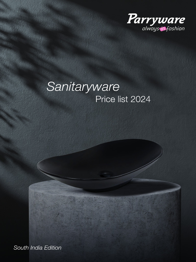 Parryware Price List 2024 - Sanitaryware South India Version | PDF