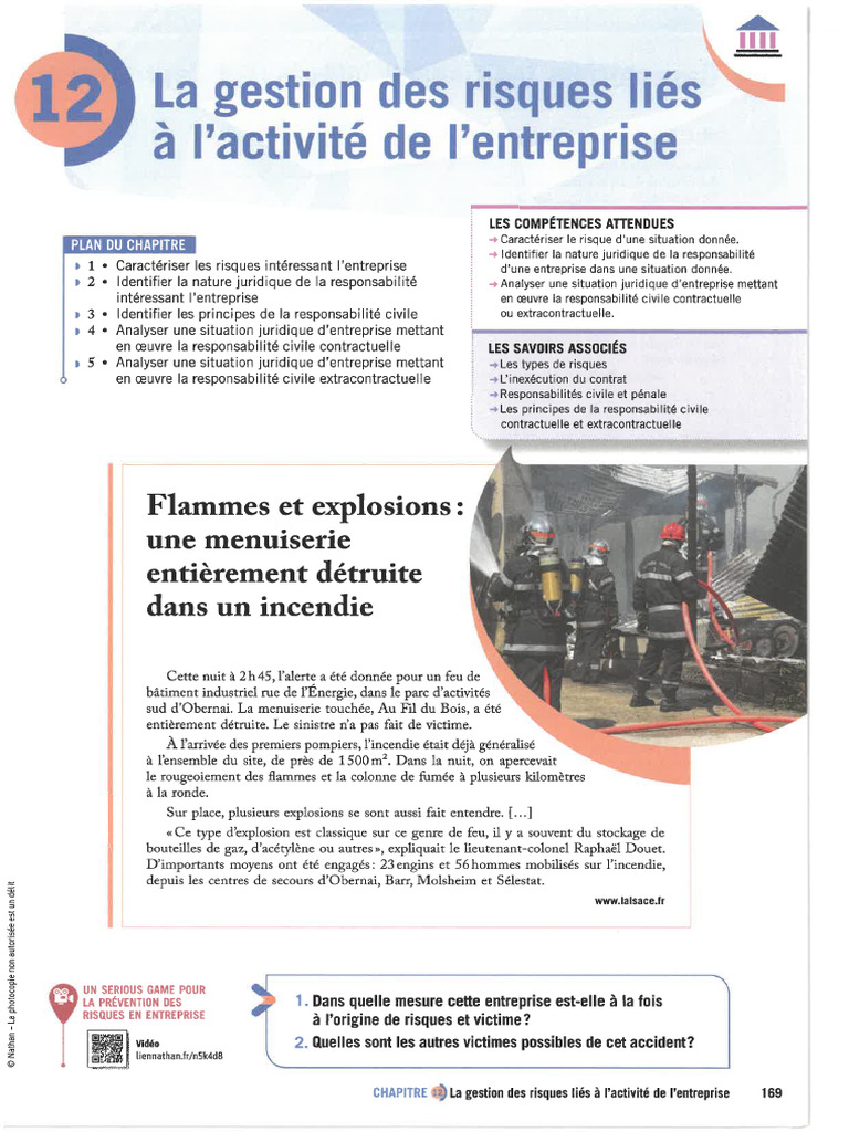 CHAPITRE 12 - La Gestion Des Risques Liés A L Activité de L Entreprise | PDF
