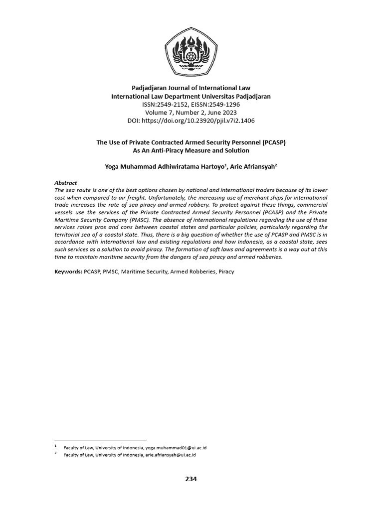 1406-Article Text-6739-4-10-20240314 | PDF | Piracy | United Nations Convention On The Law Of ...