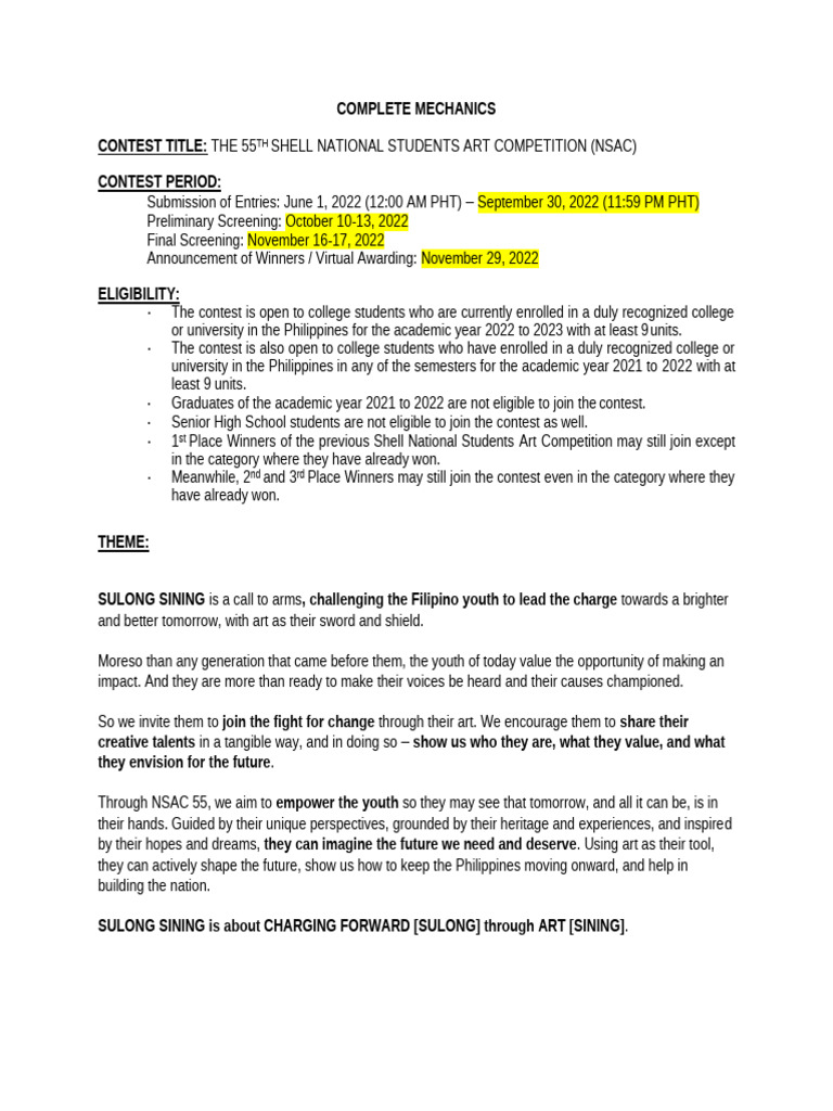55th Nsac Mechanics | PDF | Identity Document | Canvas