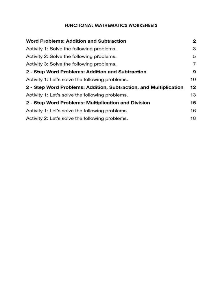 Functional Mathematics Workbook | PDF