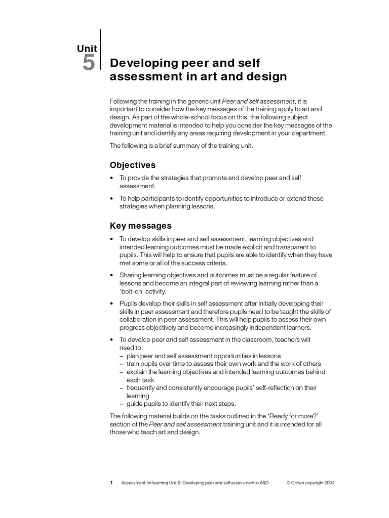AfL Art and Design Unit 5 | PDF | Educational Assessment | Teachers