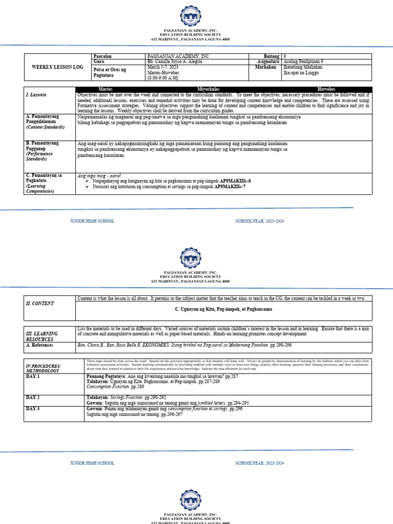 Wll-Ap9 - Q3 - Week 4 | PDF | Teaching | Cognitive Science