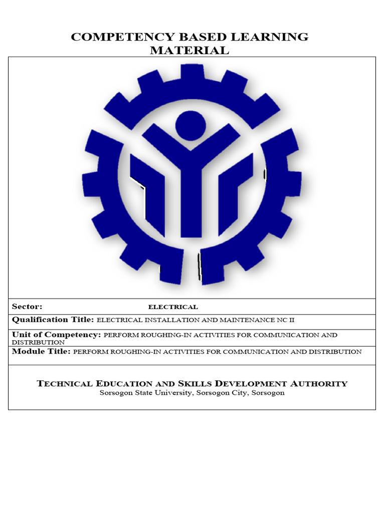 CBLM Perform Roughing in Activities For Communication and Distribution ...